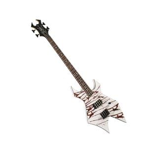 BC Rich Warlock Revenge RWBS White Blood Splatter Bass Guitar | DevMusical