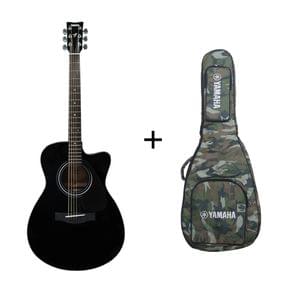 Yamaha FS80C Black Acoustic Guitar with Military Gig Bag Combo Package ...