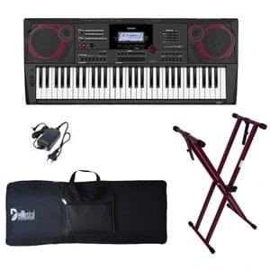 Casio CT X9000IN Keyboard Combo Package with Adaptor Bag and Cherry Red ...